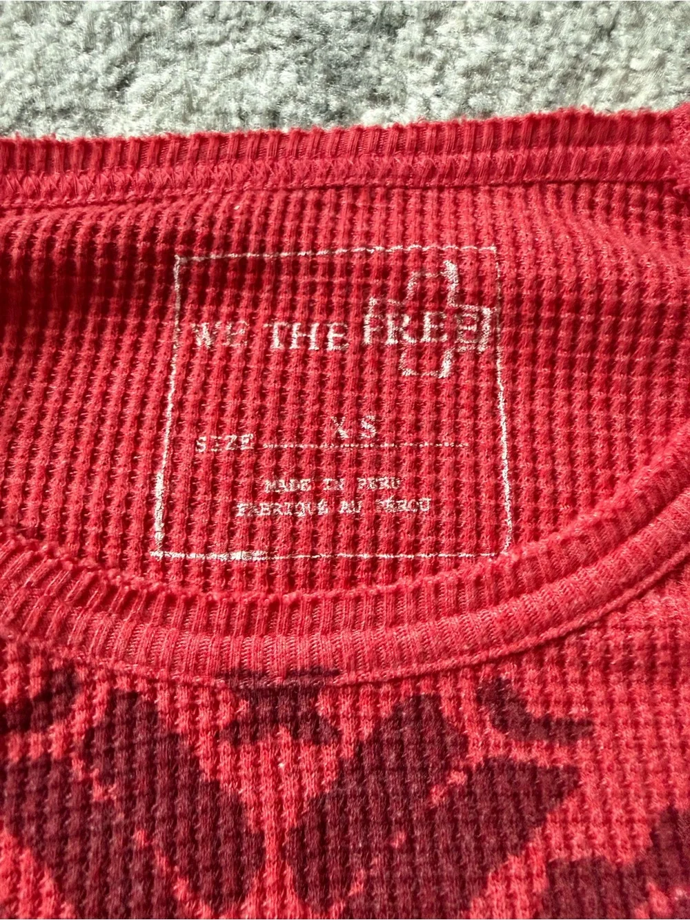 We The Free | Tops | We The Free Waffle Knit Red Shirt With Front ...